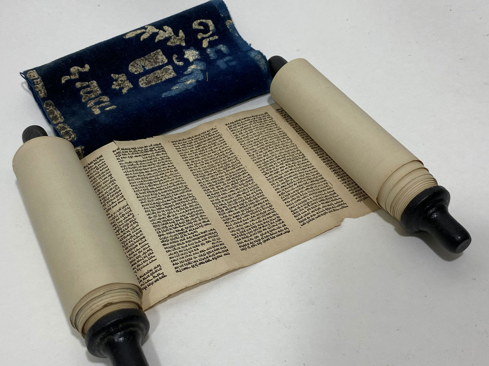 Vintage Jewish Torah Hebrew Scroll