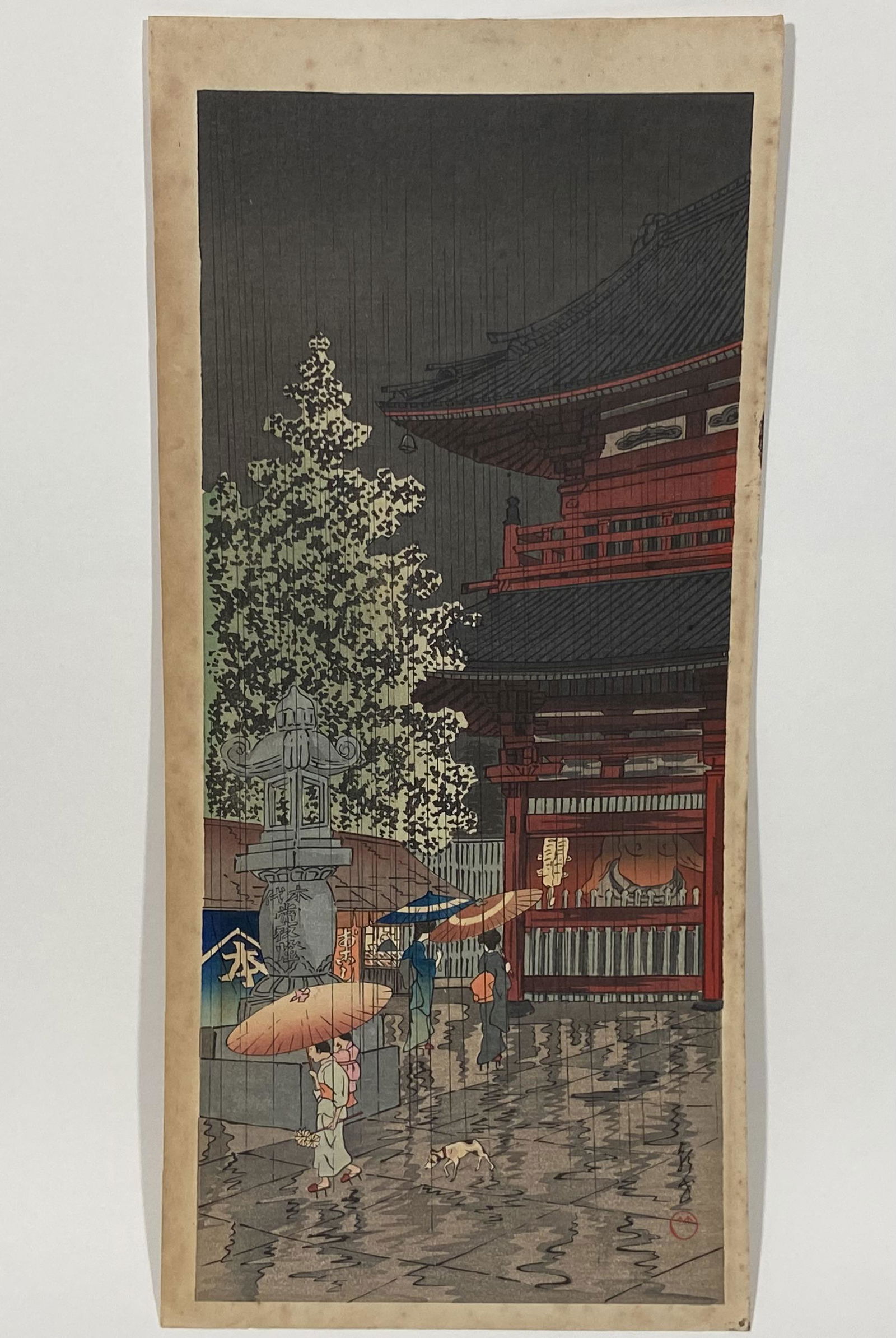 Original Japanese Woodblock Art Asakusa Temple