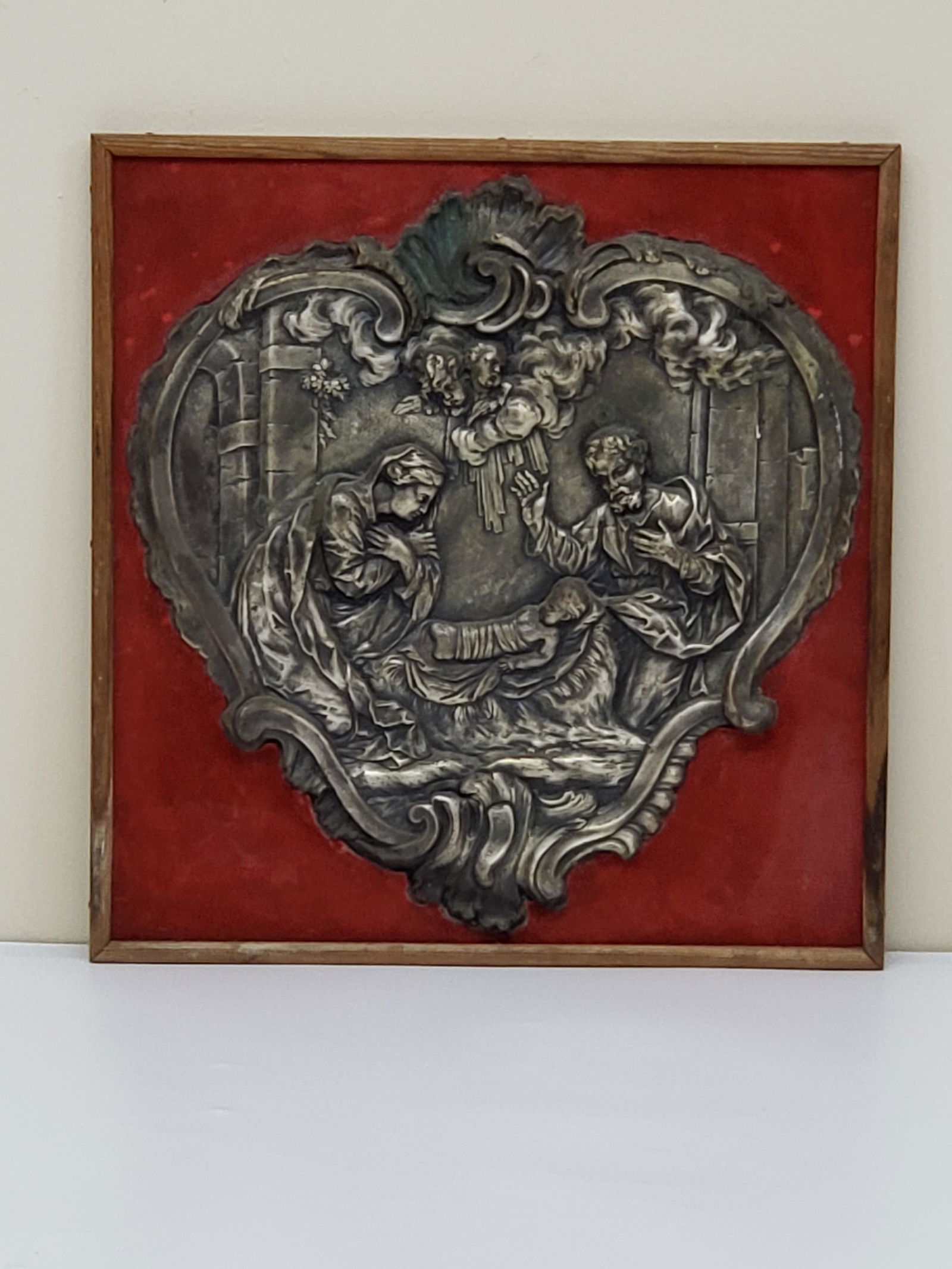 Antique Sterling Silver Relief Religious Sculpture