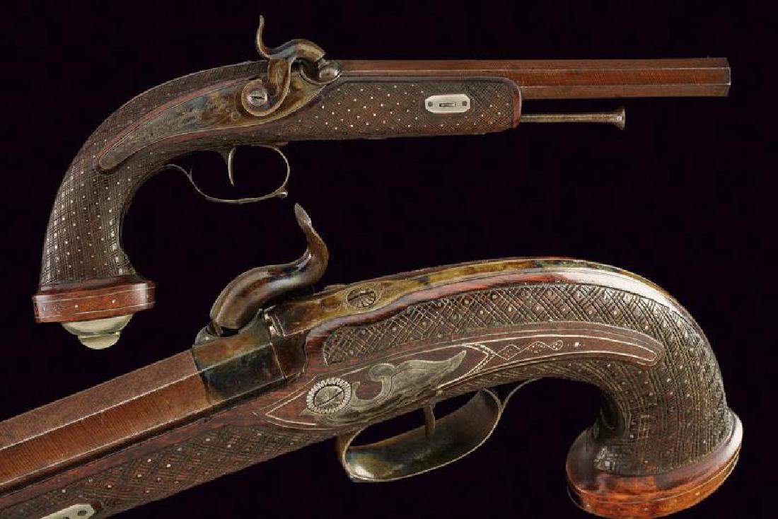 An elegant flintlock pistol