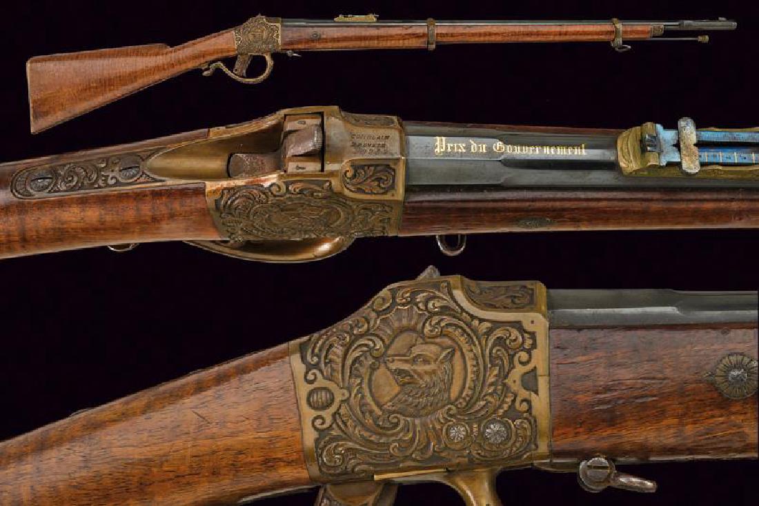 A rare Comblain breech loading rifle