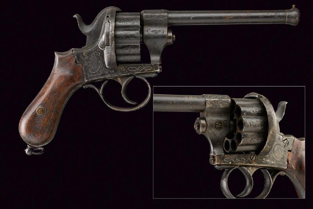 A ten shot pin-fire revolver