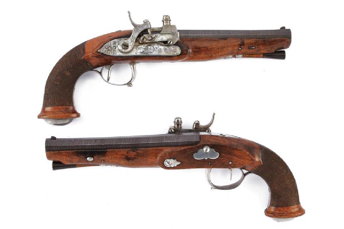 A rare pair of 'Pill Lock' pistols by Contriner
