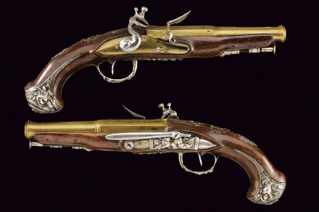 A fine pair of navy officer's flintlock pistols