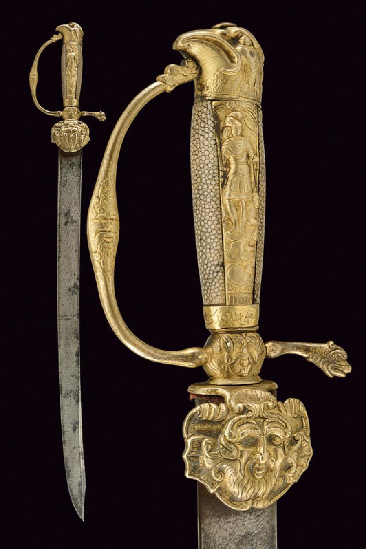 A gilt hunting hanger