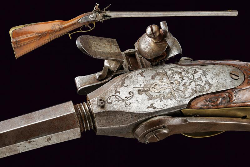 For Auction: A very scarce Lorenzoni system repeating flintlock gun ...