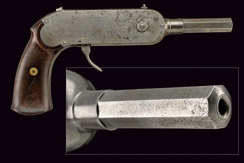 A very scarce Gay & Guycot 40 shot chain pistol