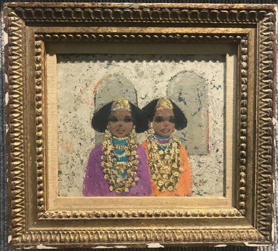 Painting Of Two Middle Eastern Girls By Etienne Roth