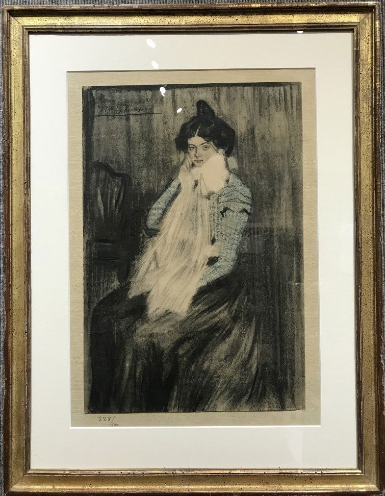 Picasso lithograph, "Woman in Blue" Knohl Coll.