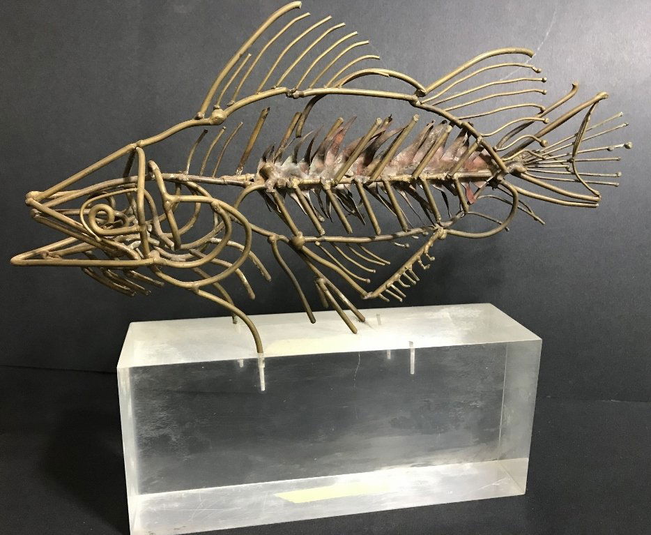 Xavier Gonzales brass fish sculpture, c.1965