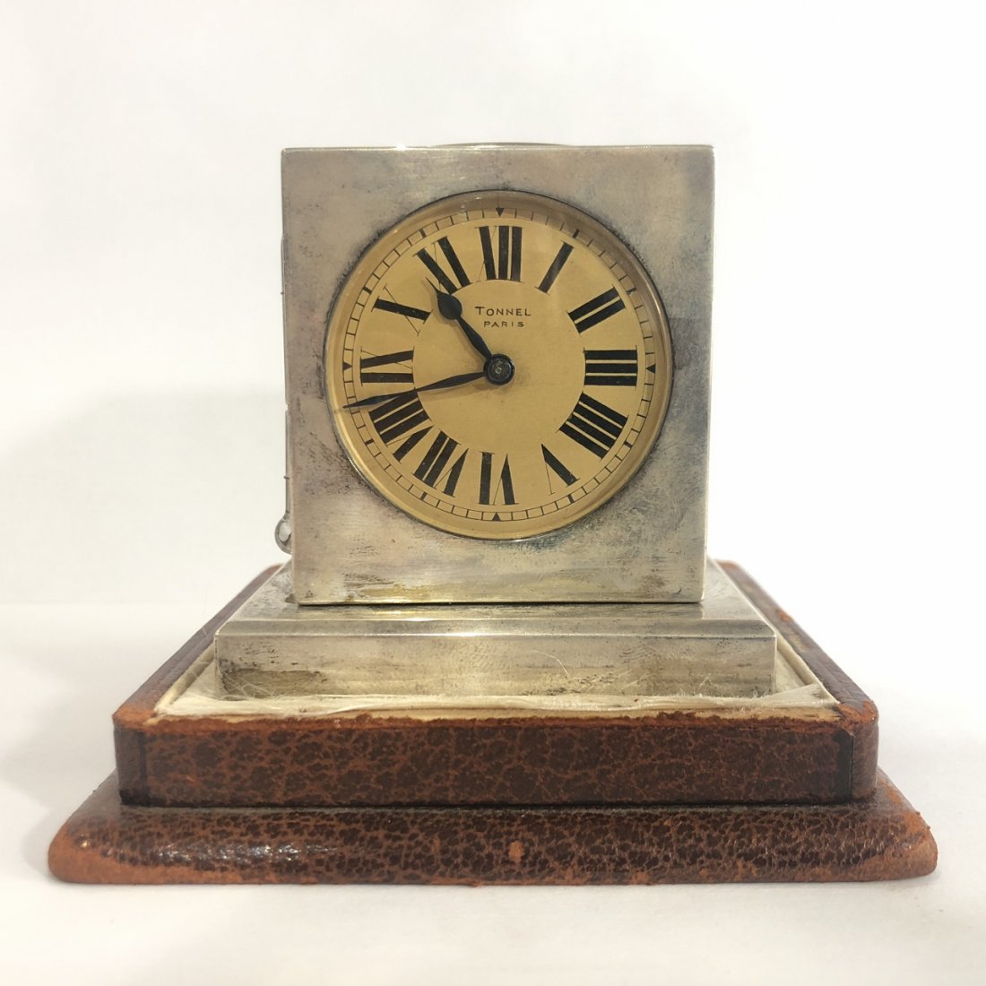 Tonnel Paris, Sterling Clock W/gadgets,c.1925