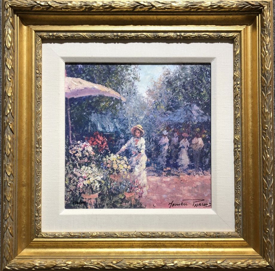 Serigraph Of Woman In Garden By Colin Maxwell Parsons