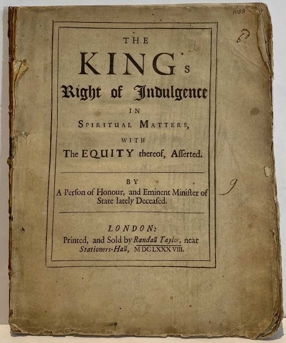 17th Century Book On The King Of England