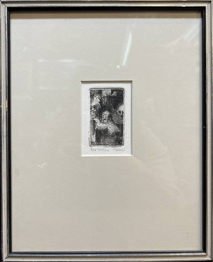 Etching By Joseph Kaplan, Dark Room, D1964