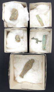 An Ancient Egyptian Faience Shabti With Hieroglyphs