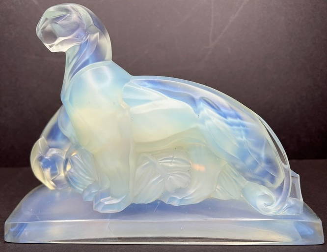 Sabino Glass Sculpture Of Panthers, C1925, Paris