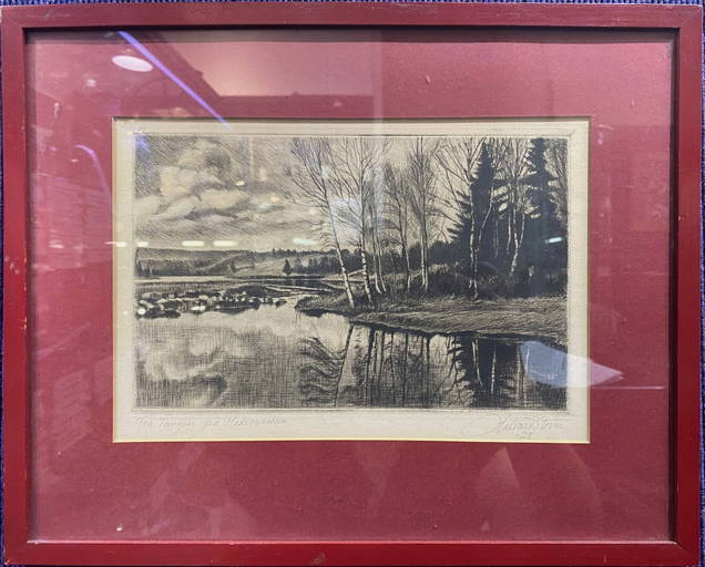 Etching of landscape by Halvard Storm, 1928 (#0049) on Aug 28, 2022 ...
