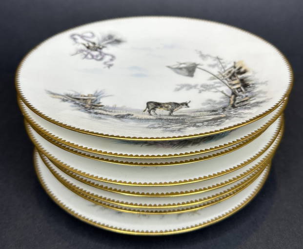 Set 8 Political Plates, Rabbit And Frogs