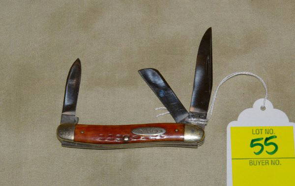 Case Xx Bone Handle Three Bladed Pocket Knife