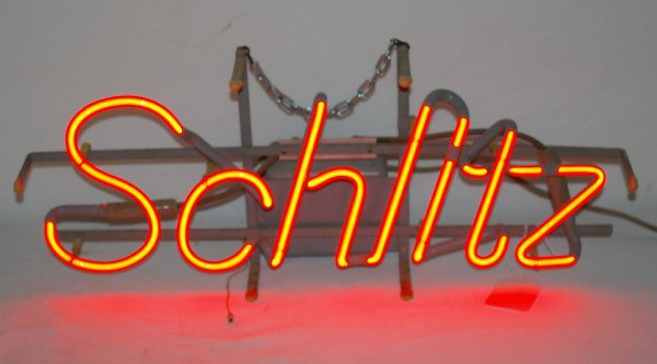 Vintage Schlitz Beer Red Neon Sign