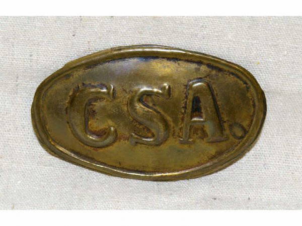 Csa Confederate Civil War Brass Badge