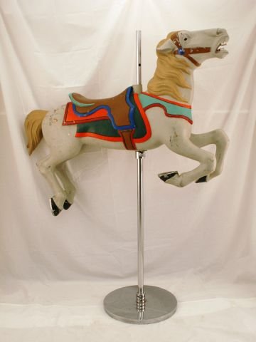 384A: Vintage Hand Painted Metal Carousel Horse - Oct 11, 2008 | Burley ...