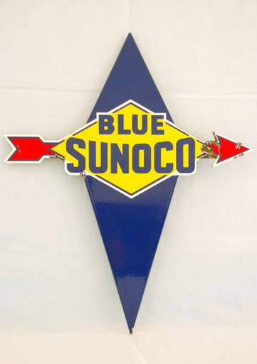 339: Blue Sunoco Porcelain Pump Sign - Sep 07, 2009 | Burley Auction ...