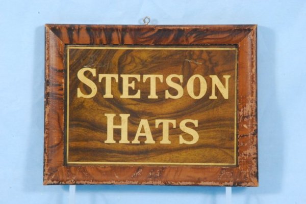 592: Stetson Hats Framed Tin Sign