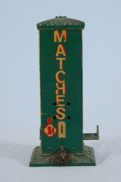459: Cast Iron 1 Cent Match Box Dispenser