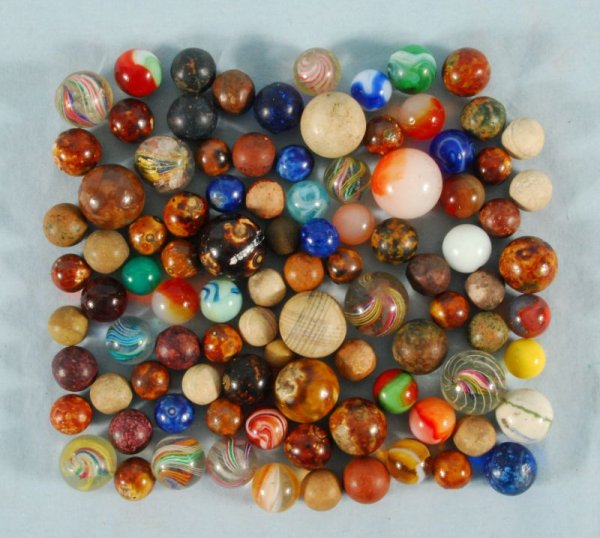 827: Collection of 96 Assorted Antique Marbles
