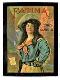 Famous Fatima Turkish Cigarettes Cowgirl Cardboard Sign - Aug 20, 2022 ...