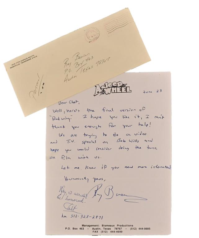 Chet Atkins & Ray Benson Signed Letter