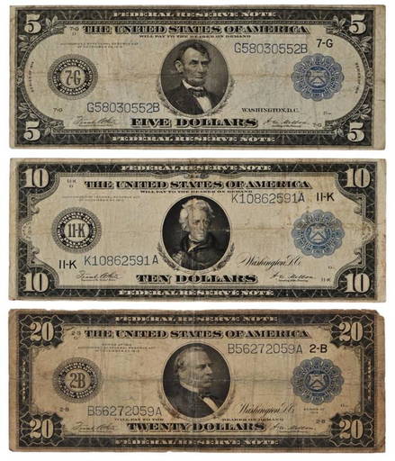 Collection Of (3) 1914 Federal Reserve Notes