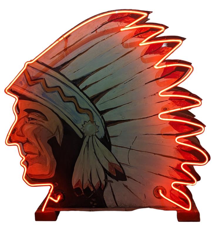 Old Indian Chief Neon Sign From Idaho Curio Shop