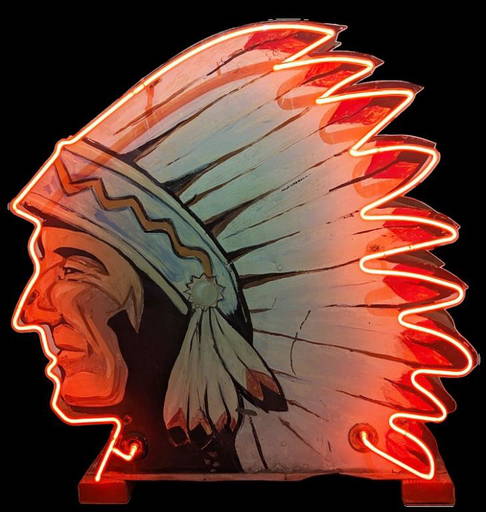Old Indian Chief Neon Sign From Idaho Curio Shop