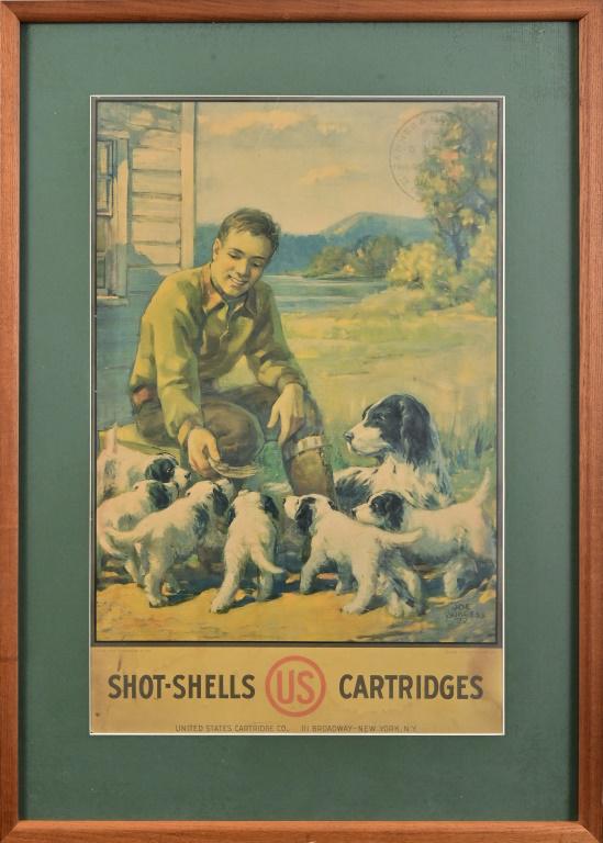 Us Cartridges & Shotshells Ammo Advertising Poster Auction