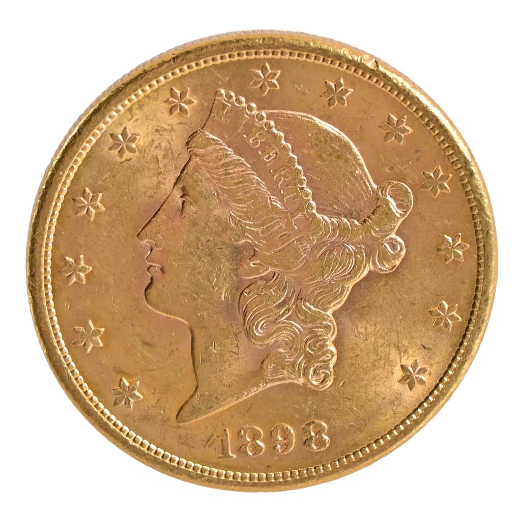 1898-s Liberty $20 One Ounce Gold Coin Auction