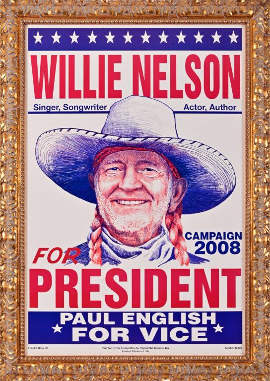 Willie Nelson For President 2008 Large Poster