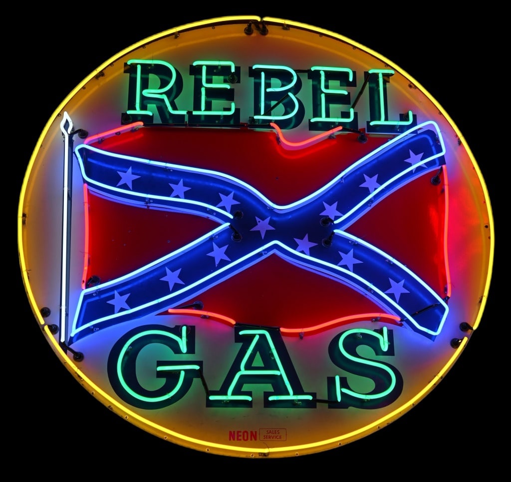 Rebel Gas Neon Porcelain Sign