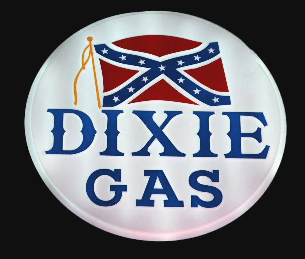 Old Original Dixie Gas Huge Lighted Gas Station Sign Nos Auction