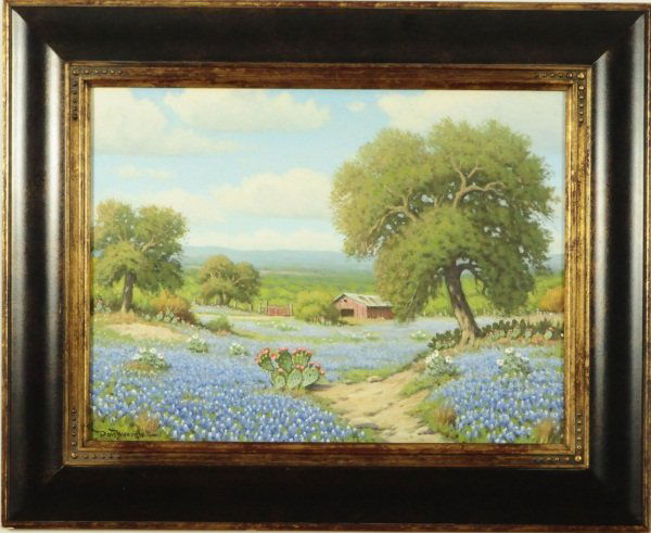 Don Warren "Bluebonnet Time In Texas" Oil Painting