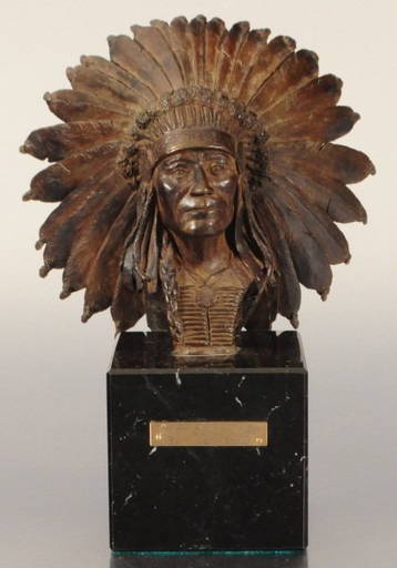 Gary Shoop Chief Black Coal Indian Bronze
