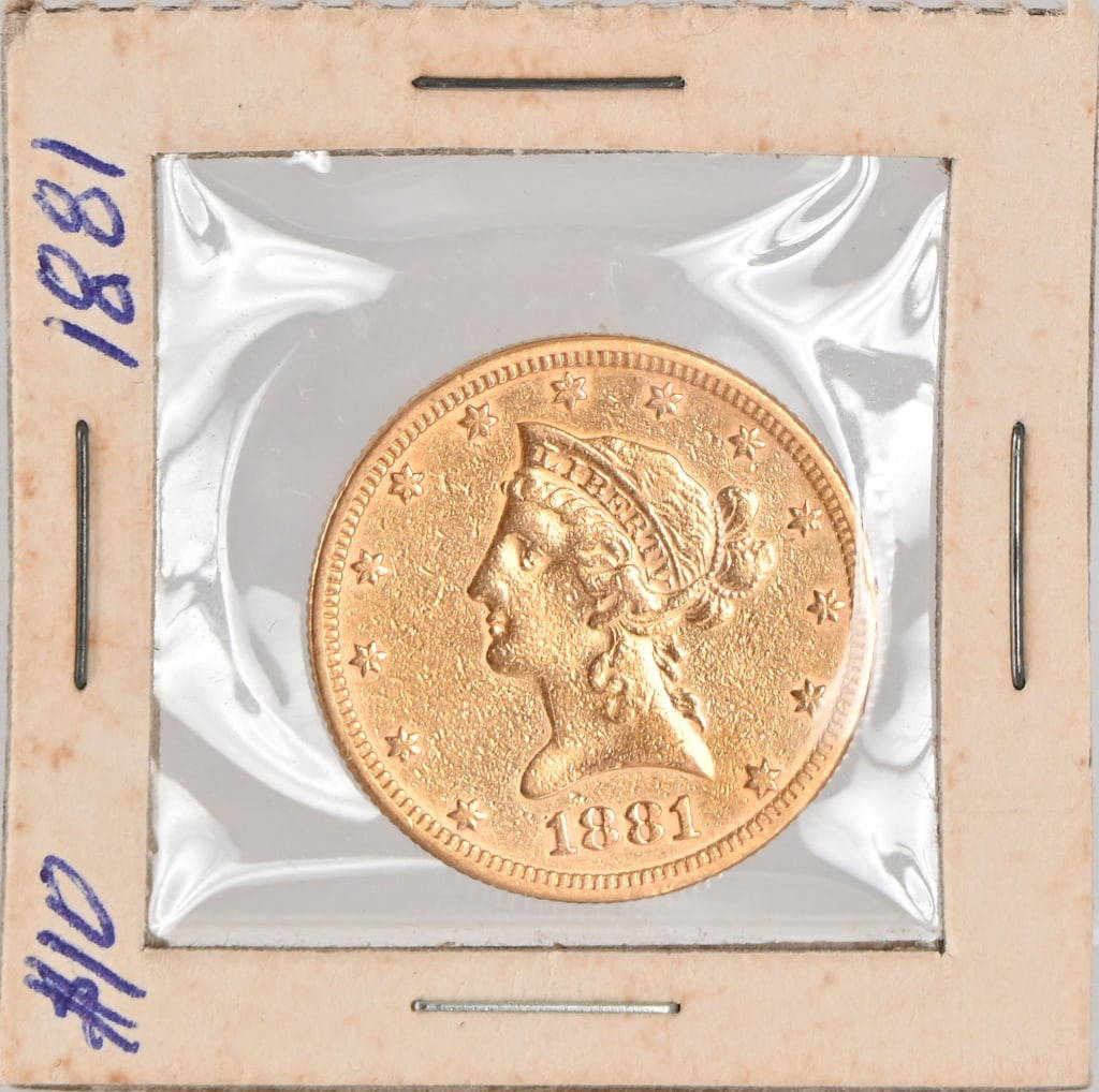 1881 Liberty Head $10 Gold Coin Auction