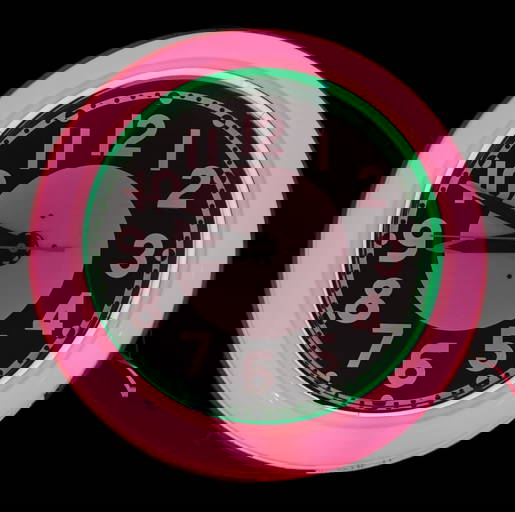 Large Vintage Neon Clock