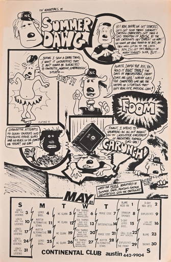 Continental Club May 1981 Calendar Poster