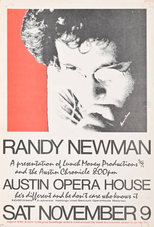 Austin Opera House Randy Newman Poster Auction