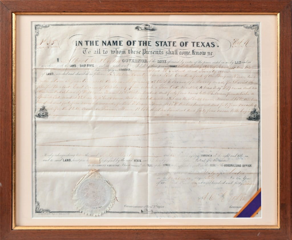 1846 Texas Land Grant Auction