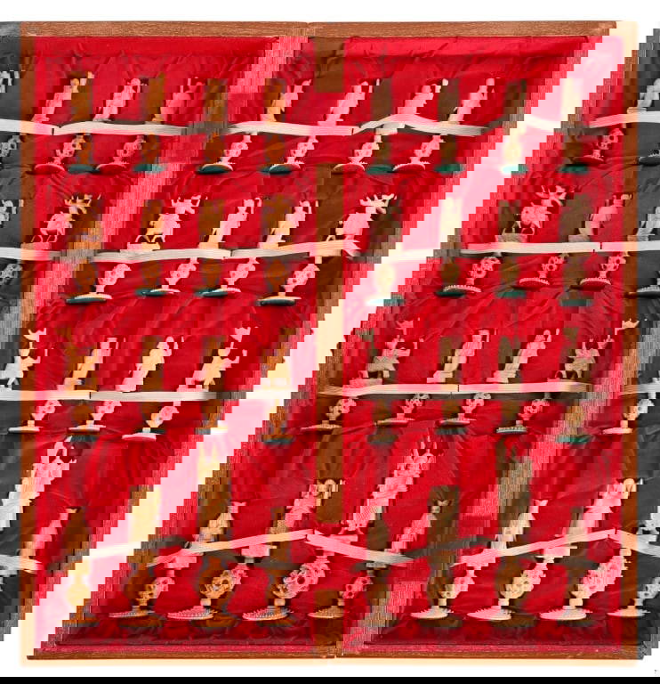 Antique Carved Ivory Chess Set Auction