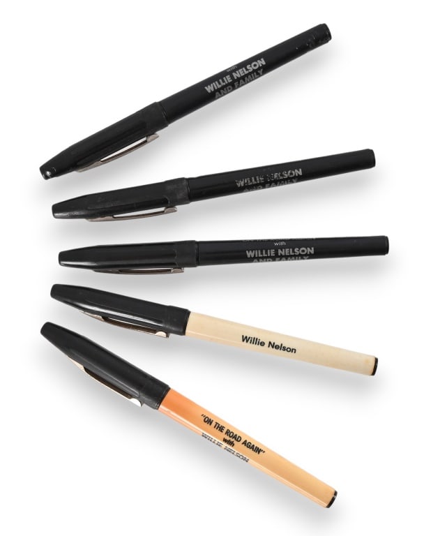 Collection Of (5) Willie Nelson Personal Pens Auction