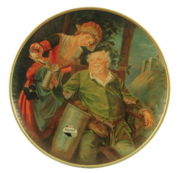Large Falstaff Beer Advertising Charger